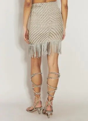 ISA BOULDER Chevron-weave Mini Skirt
