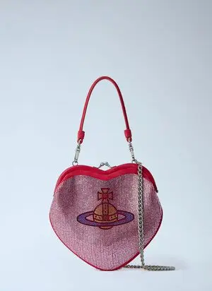 VIVIENNE WESTWOOD Belle Heart Frame Clutch Bag - Red