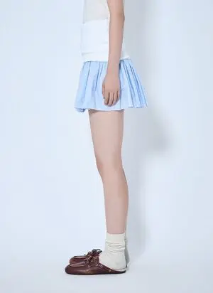 Miu Miu Jersey And Poplin Mini Skirt
