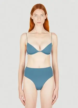 ZIAH Fine Strap Almond Bikini Top - Blue