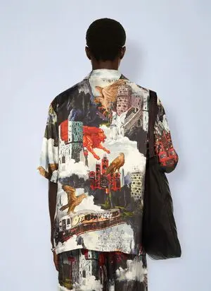Off-White World Paint Viscose Bowling Shirt