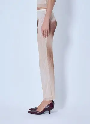 JEAN PAUL GAULTIER Mesh Printed Face Long Skirt