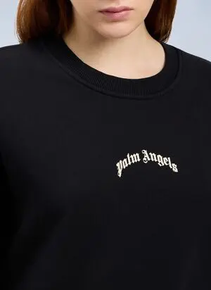 Palm Angels Curved Logo Crop Sweatshirt