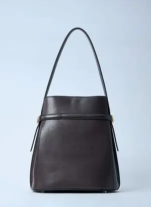 TOTEME Belted Leather Bucket Bag