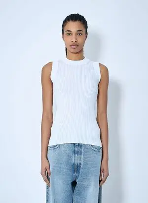 Sportmax Rib Tank Top - White