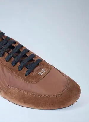 Prada Collapse Re-nylon And Suede Sneakers