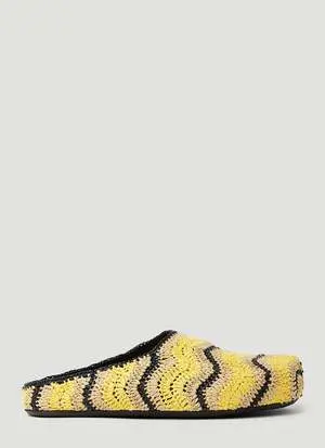 MARNI X NO VACANCY Fussbet Sabot Raffia Mules - Yellow