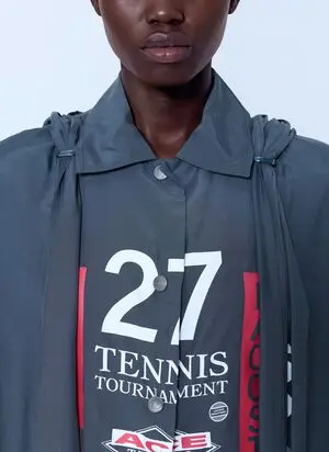 Lacoste Runway Oversized Hooded Print Shirt