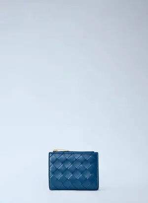 Bottega Veneta Intrecciato Small Bi-fold Wallet - Blue