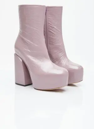Dries Van Noten Platform Heel Leather Boots