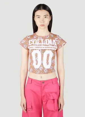 Collina Strada Logo Print Floral T-shirt - Multicolour