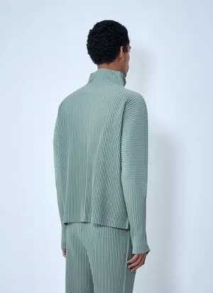 Issey Miyake Pleated Quater Zip-up Sweatshirt