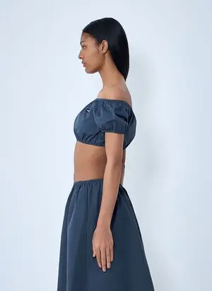 Miu Miu Off-shoulder Crop Top