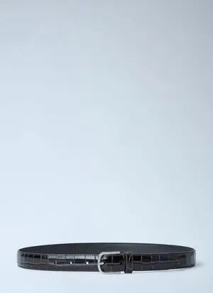 TOTEME Slim Croco-embossed Belt