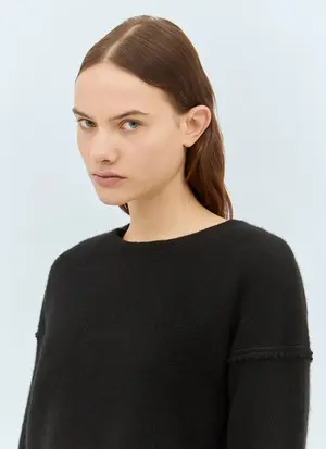 Max Mara Wool And Cashmere Cropped Sweater - Black