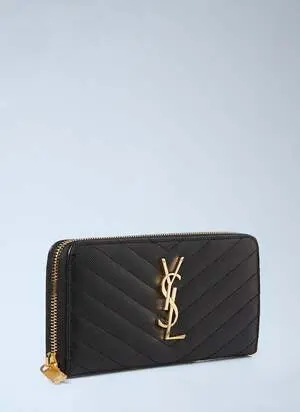 Saint Laurent Cassandre Matelassé Wallet - Black