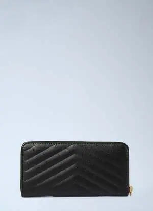 Saint Laurent Cassandre Matelassé Wallet - Black
