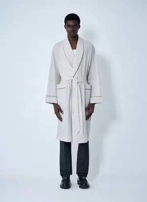 Prada Limestone Robe Coat - Beige