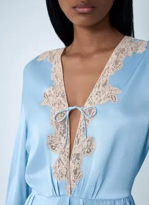 Prada Satin Crepe And Lace Dress