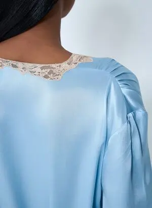 Prada Satin Crepe And Lace Dress
