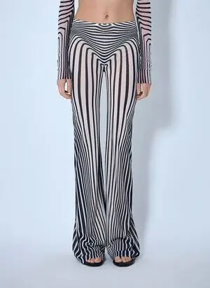 JEAN PAUL GAULTIER Re-edition Flare Trousers Morphing Stripes - Grey