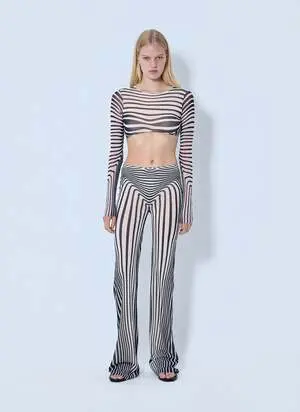 JEAN PAUL GAULTIER Re-edition Flare Trousers Morphing Stripes
