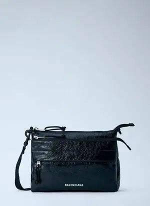 Balenciaga Explorer Double Pouch Messenger Bag - Black