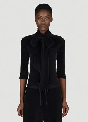 Balenciaga Scarf Turtleneck Terry-cloth Blouse