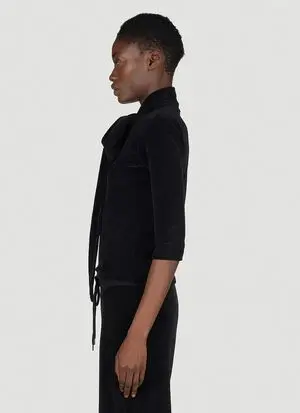 Balenciaga Scarf Turtleneck Terry-cloth Blouse