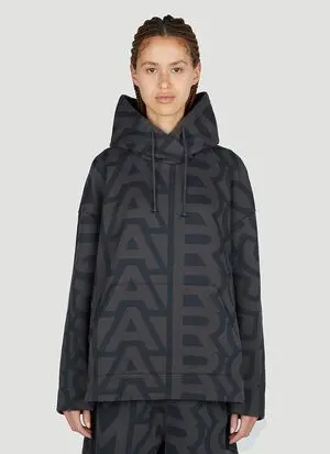 Marc Jacobs Monogram Oversized Hooded Sweatshirt - Black