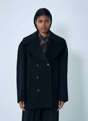 Saint Laurent Tailored Wool Coat - Black