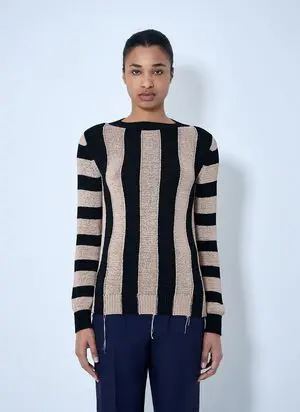 Dries Van Noten Striped Knit Sweater - Black