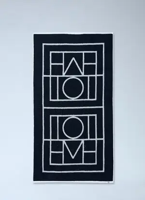 TOTEME Monogram Jacquard Beach Towel - Black