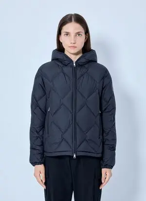 Moncler Arvouin Hooded Diamond-quilted Short Down Jacket - Black
