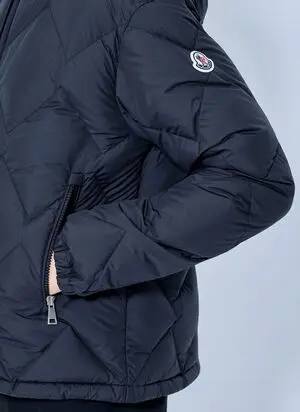 Moncler Arvouin Hooded Diamond-quilted Short Down Jacket - Black