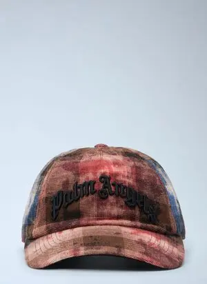 Palm Angels Curved Logo Check Cap - Multicolour