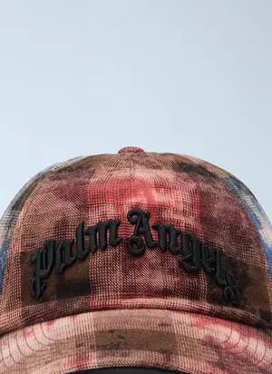 Palm Angels Curved Logo Check Cap