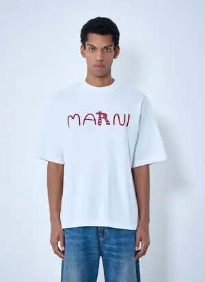 Marni Logo Motif T-shirt - White