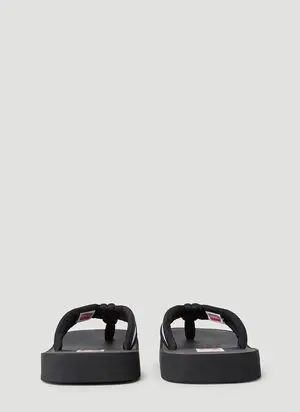Kenzo Logo Patch Flip Flops - Black