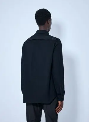Rick Owens Wool Blend Overshirt - Black