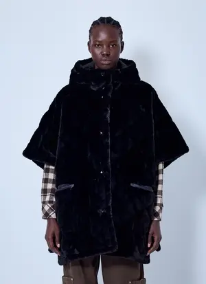 Moncler Reversible Hooded Cape - Black