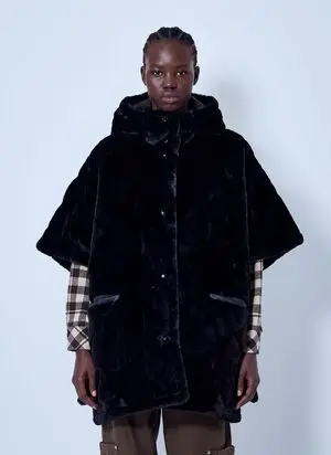 Moncler Reversible Hooded Cape - Black