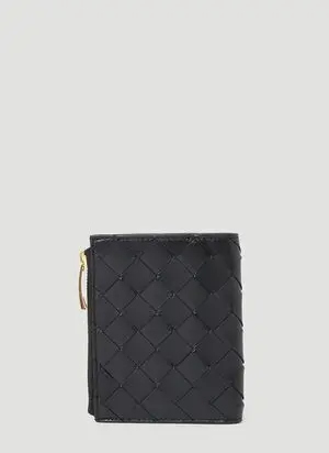Bottega Veneta Small Intrecciato Wallet - Black
