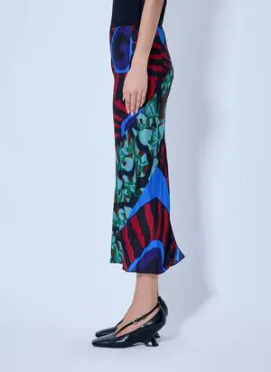 Dries Van Noten Abstract Pattern Midi Skirt