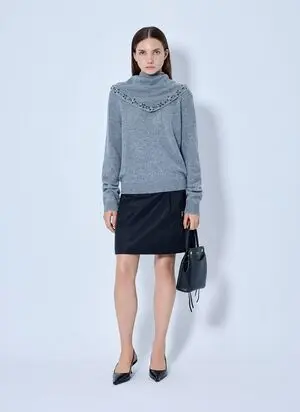 Prada Embroidered-scarf Cashmere Sweater