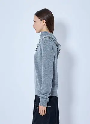 Prada Embroidered-scarf Cashmere Sweater