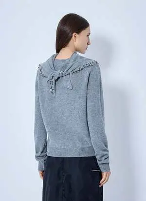 Prada Embroidered-scarf Cashmere Sweater