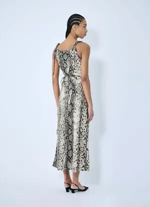 Acne Studios Satin Python Print Midi Dress