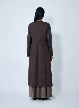 Max Mara Quilted Maxi Coat - Brown