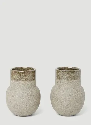 MARLOE MARLOE Set Of Two Ry Speckled Cups - Brown